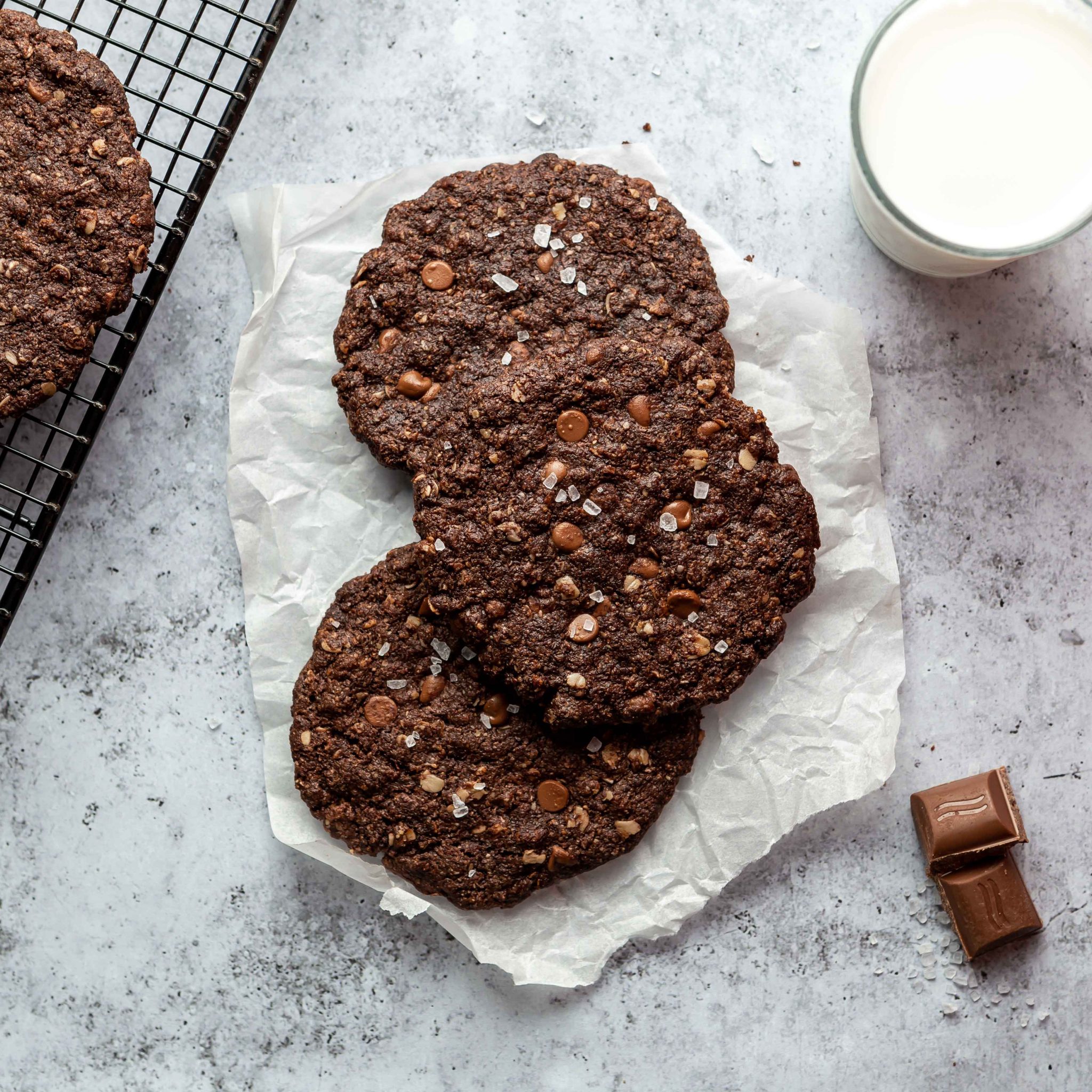 Double chocolate oat biscuits – Sarah's Healthy Kitchen
