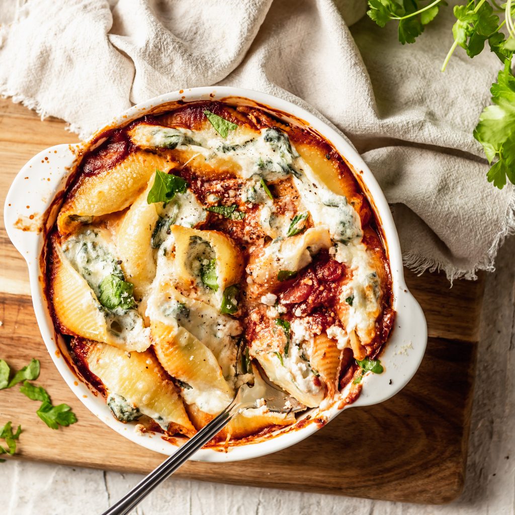 Spinach Ricotta & Mozarella Stuffed Pasta Shells – Sarah's Healthy Kitchen